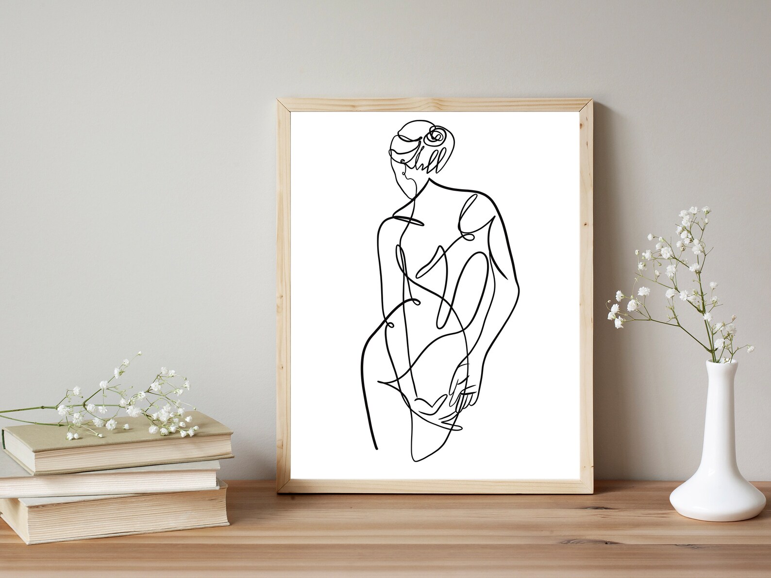 Standing Woman, Line Drawing Woman, Woman Body Art, Feminist Print, One ...