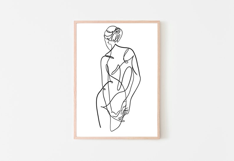 Woman Line Art Print, Female Figure Line Art Set, Woman Art Print Set ...