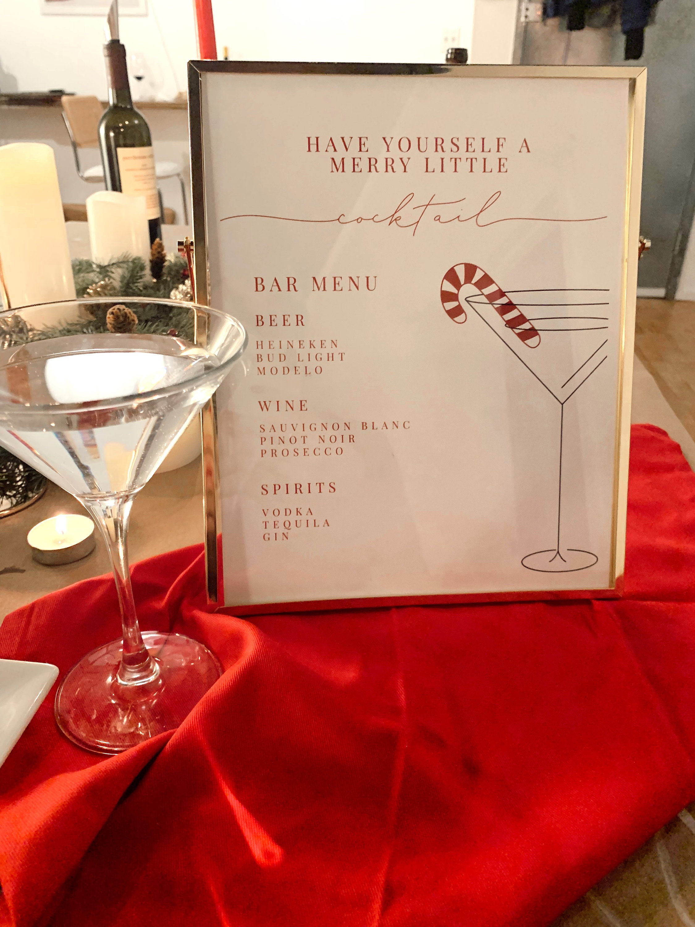 Holiday Party Bar Menu Template Christmas Cocktail Party Holiday Bar ...