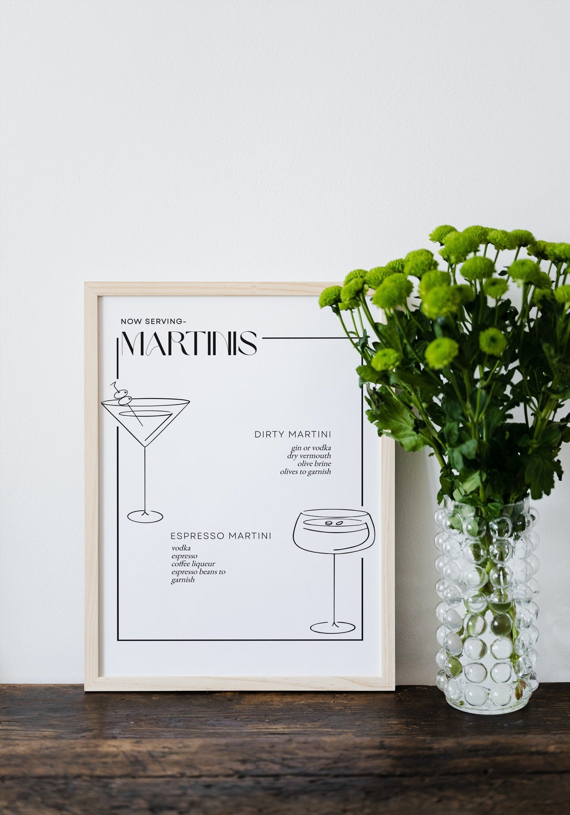 Martini Cocktail Sign | Cocktail Menu | Signature Drink Signs ...