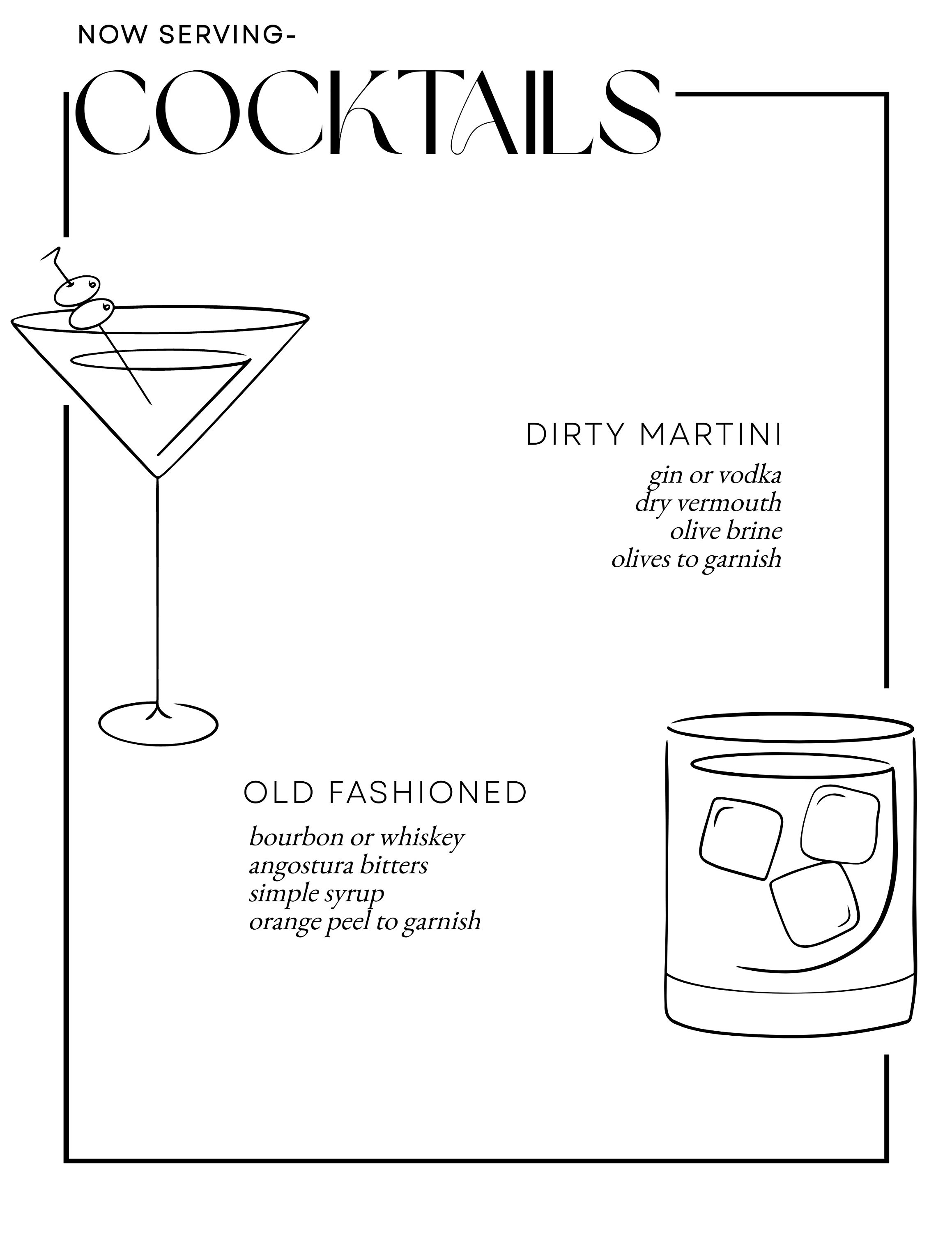 Cocktail Menu | Signature Drink Signs | Printable Drink Menu | Instant ...