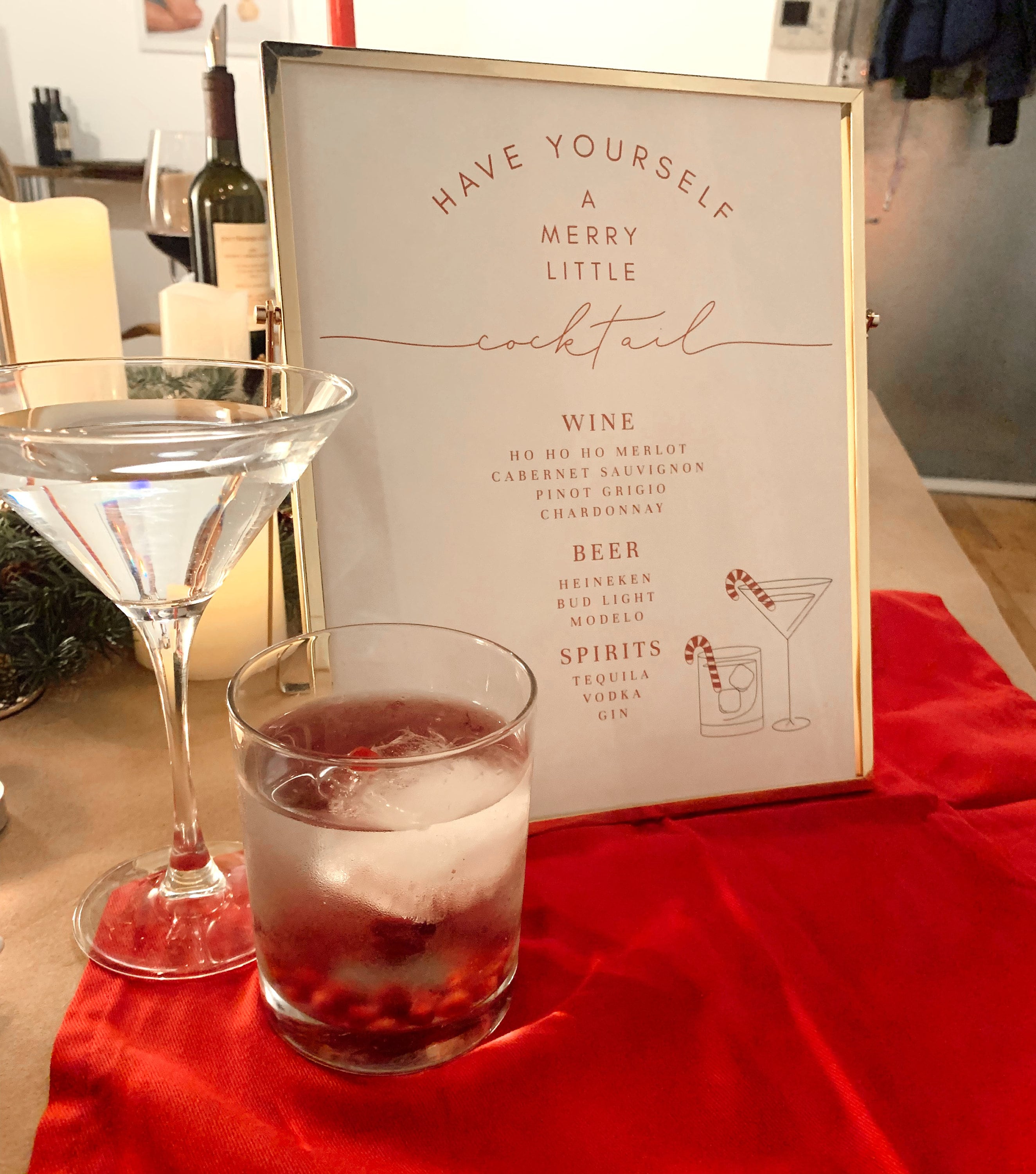 Holiday Party Bar Menu Template | Christmas Cocktail Party | Holiday ...