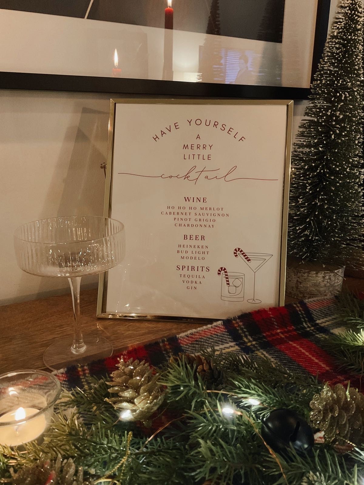 Holiday Party Bar Menu Template | Christmas Cocktail Party | Holiday ...