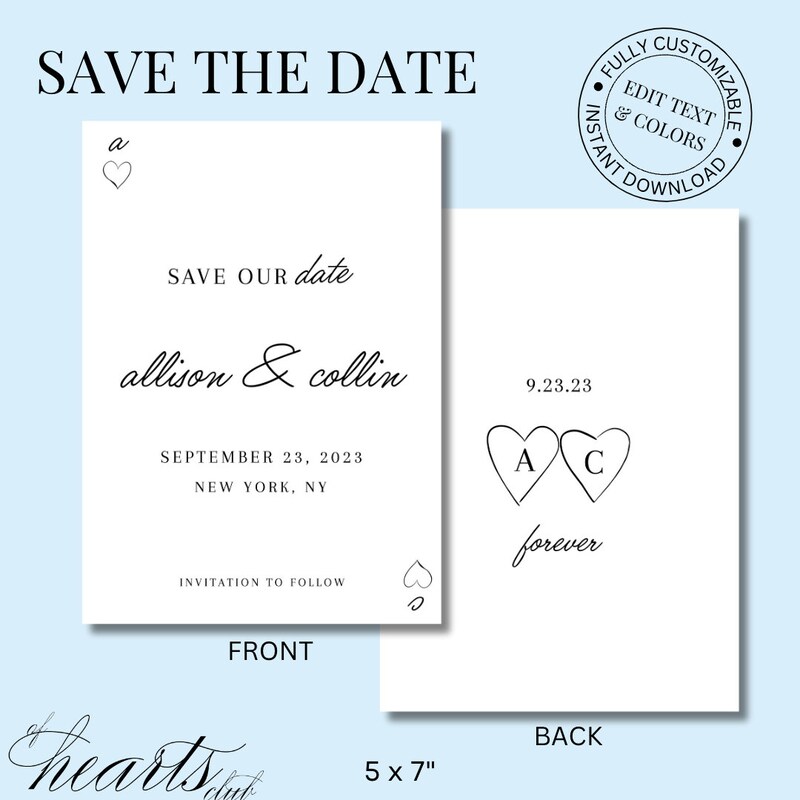 Two Sided Save the Date - Etsy