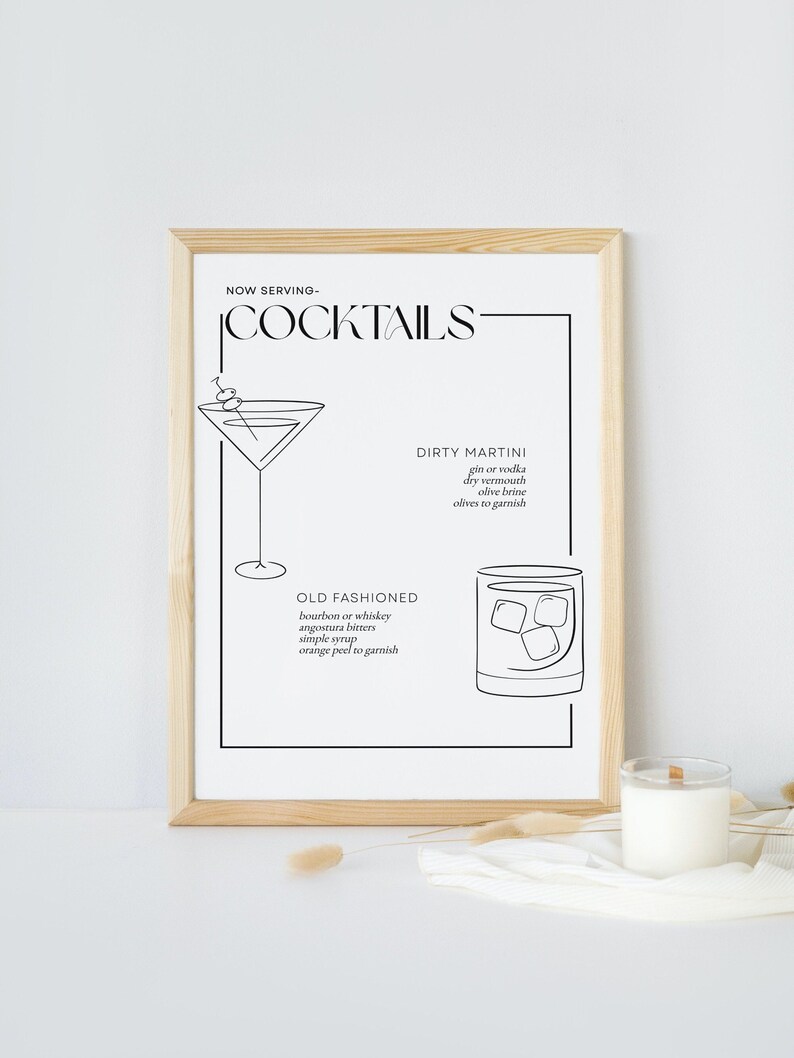 Cocktail Menu | Signature Drink Signs | Printable Drink Menu | Instant ...