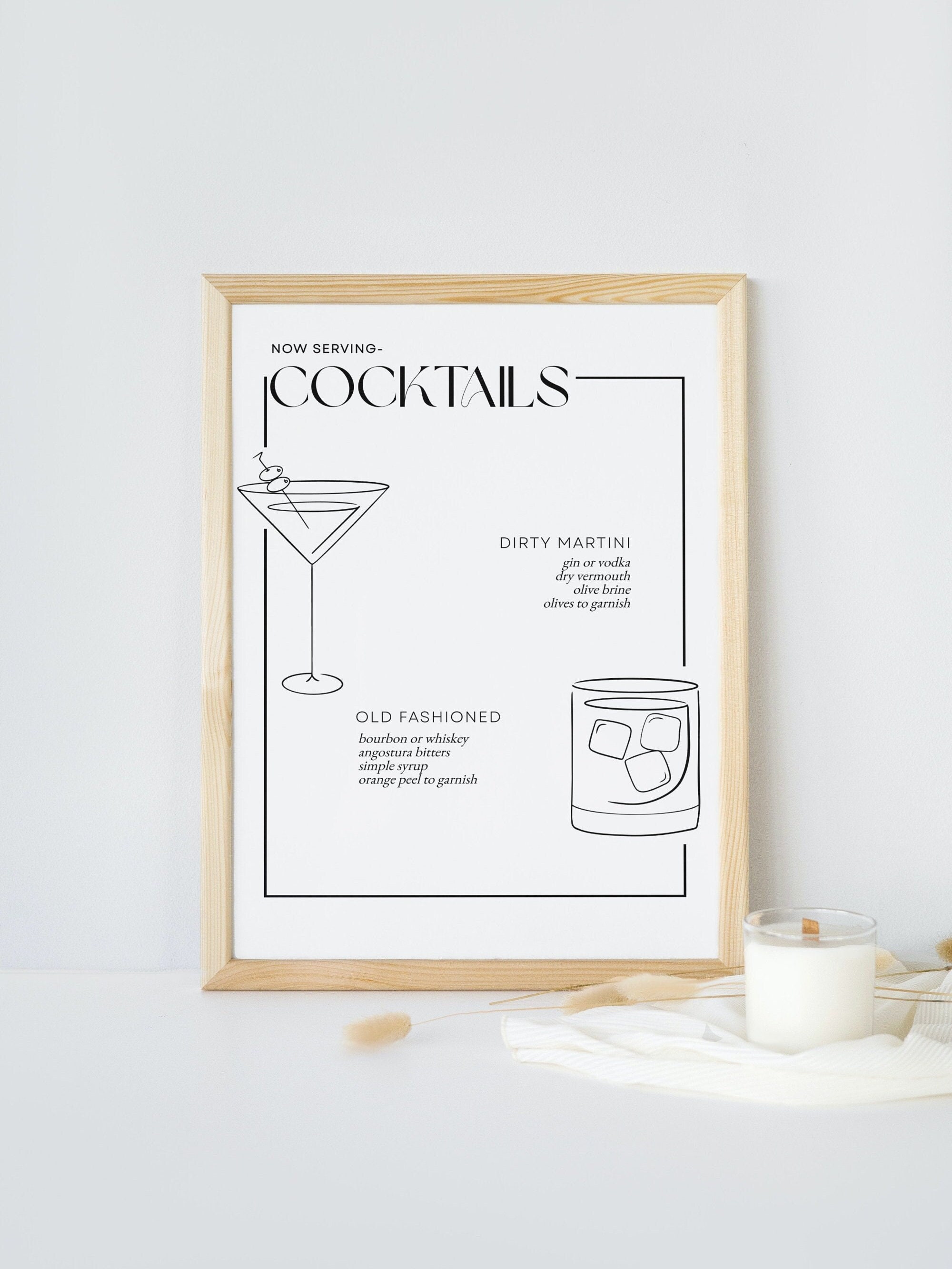 Cocktail Menu | Signature Drink Signs | Printable Drink Menu | Instant ...