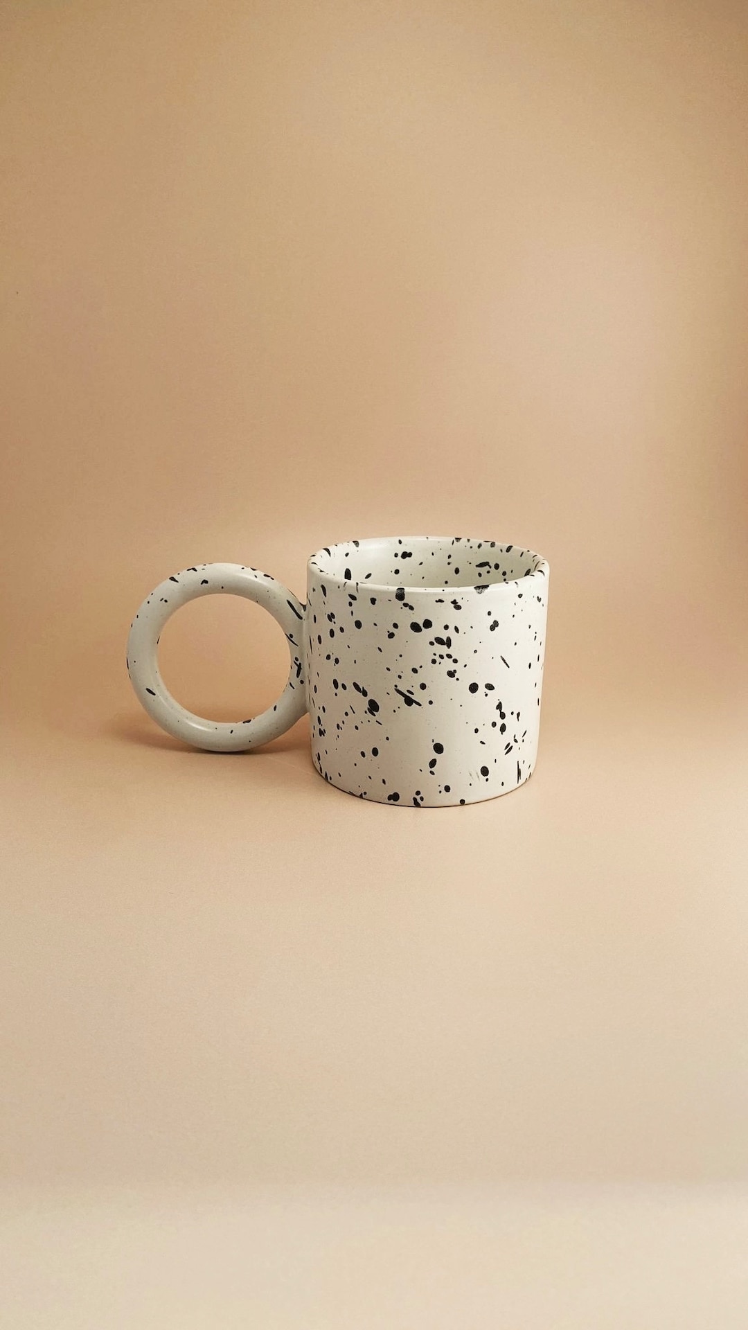 Ceramic Mug With Large Round Handle | Nordic Ink Splash Ceramic Mug ...
