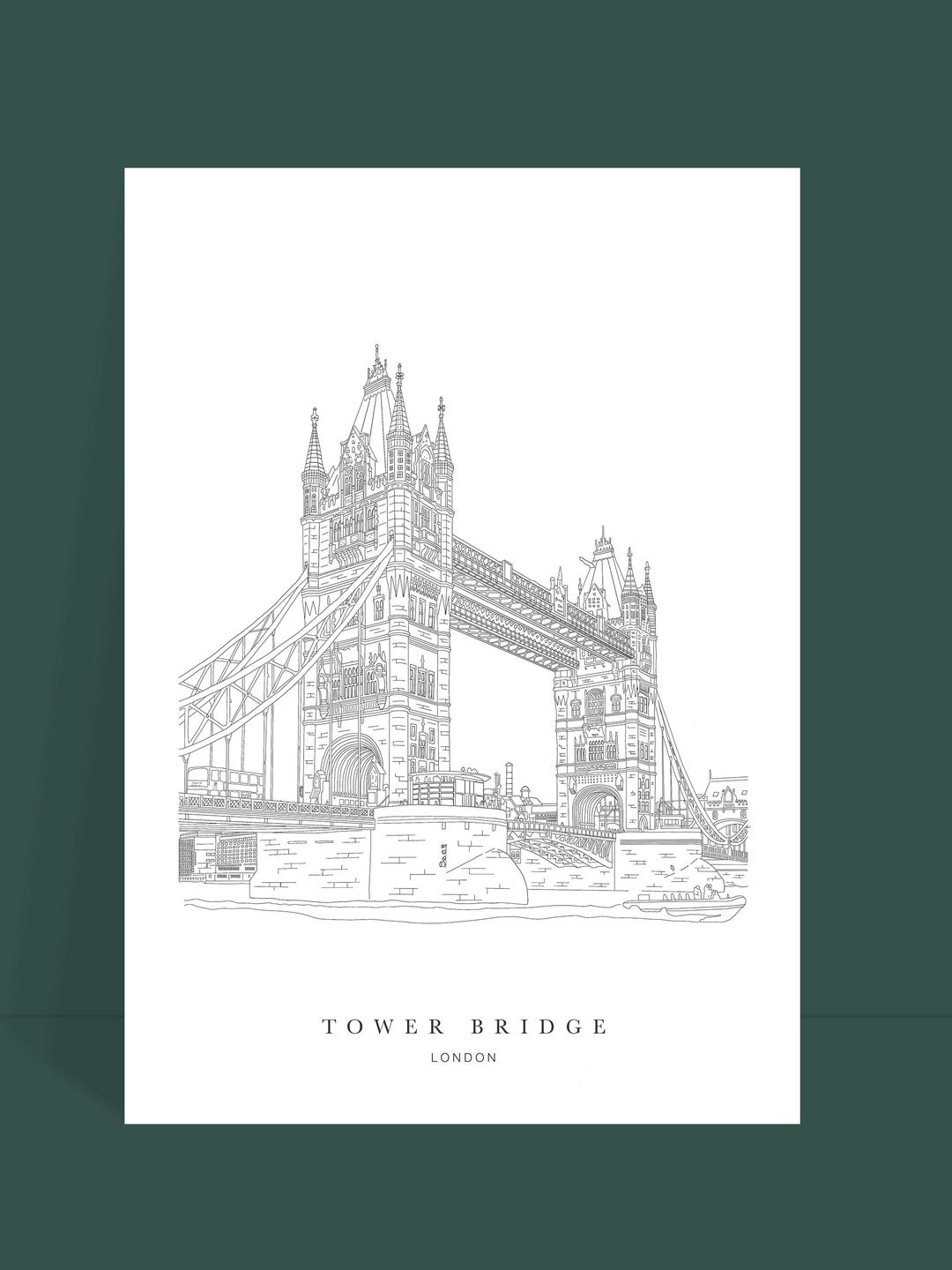 Tower Bridge Sketch | London Print | Gallery Wall Art | City Drawing ...