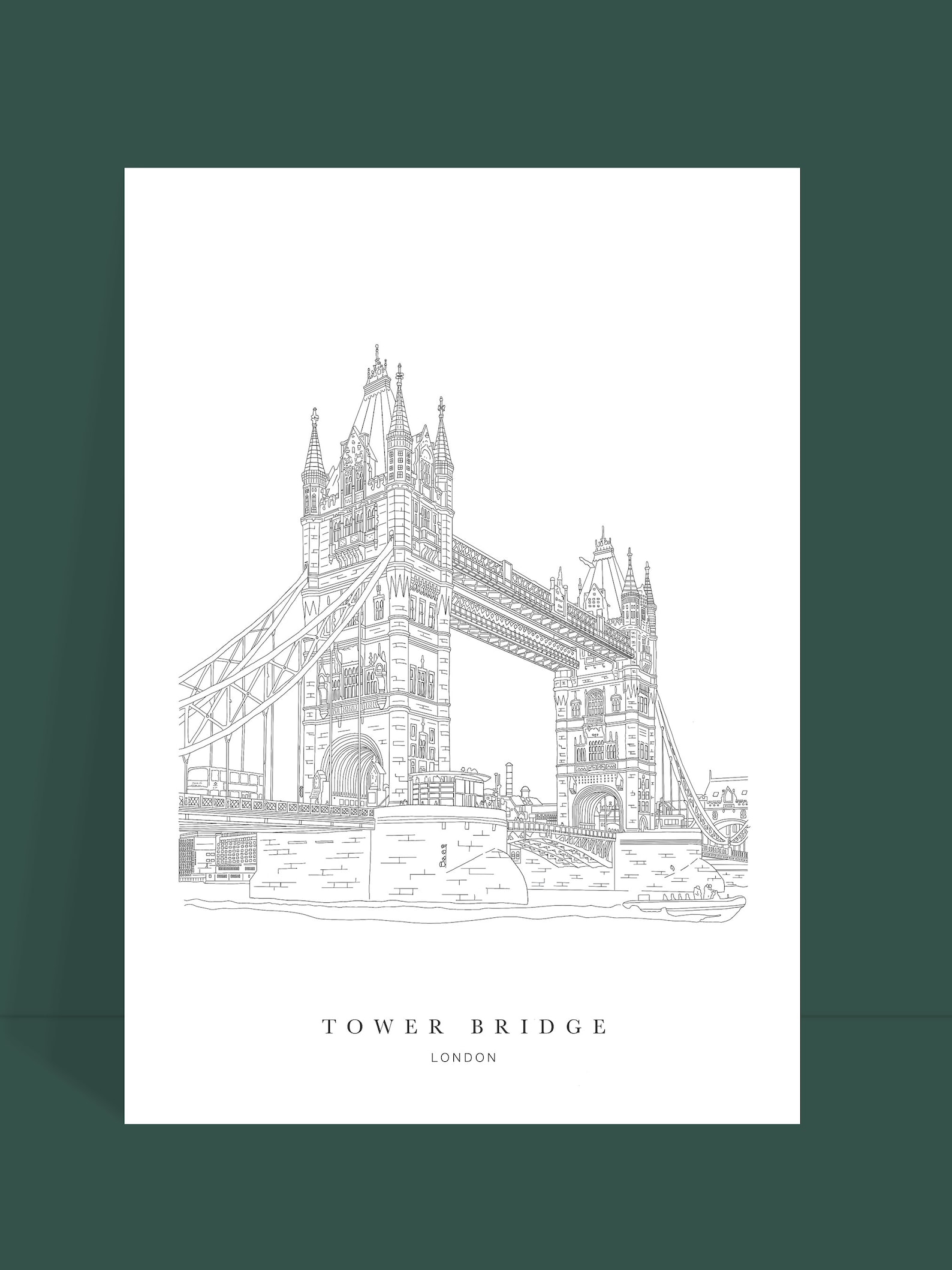 Tower Bridge Sketch London Print Gallery Wall Art City Drawing Sketch ...
