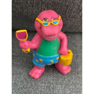 Vintage Beach Barney the Purple Dinosaur & BJ Apple Basket Figures 1998 ...
