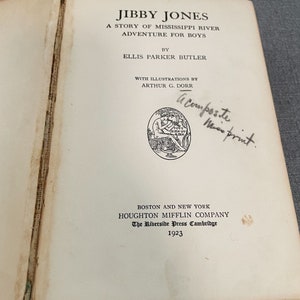 Antique Book 1923 Jibby Jones Ellis Parker Butler Young Adult ...