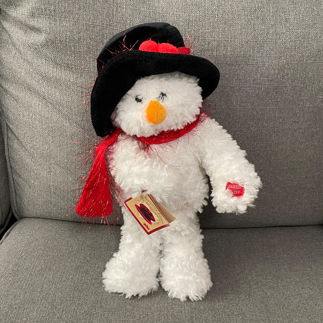 PBC Chantilly Lane Musical Walter Snowman 14 Stuffed Plush Plays Frosty ...