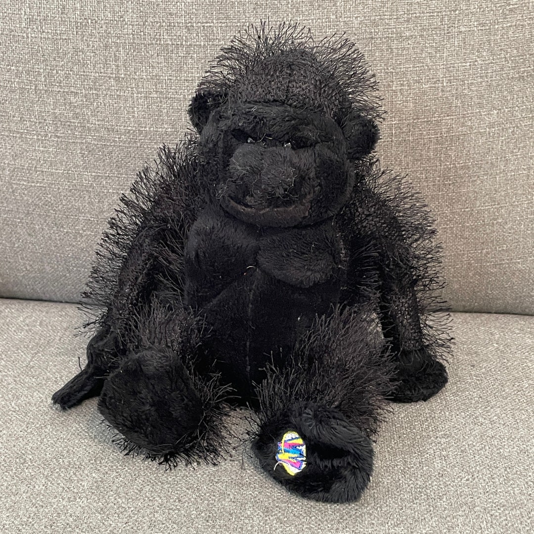 Ganz Webkinz Gorilla 9 Realistic Black Stuffed Plush Monkey Ape HM040 ...