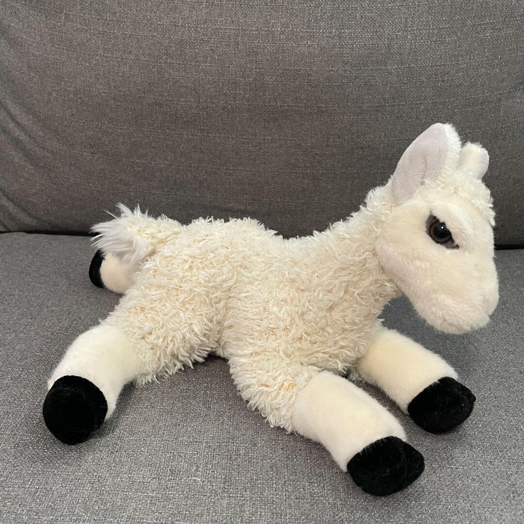Aurora Llama Flopsie Realistic Stuffed Plush Alpaca White Beige Farm ...