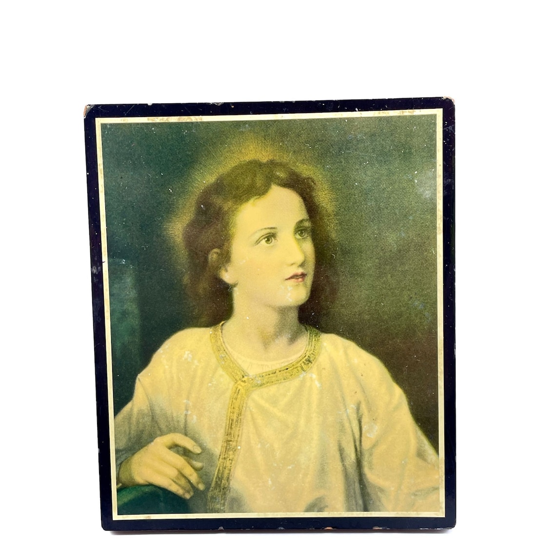 Vintage Jesus Christ Print Wood Plaque Young Boy Age 12 - Etsy