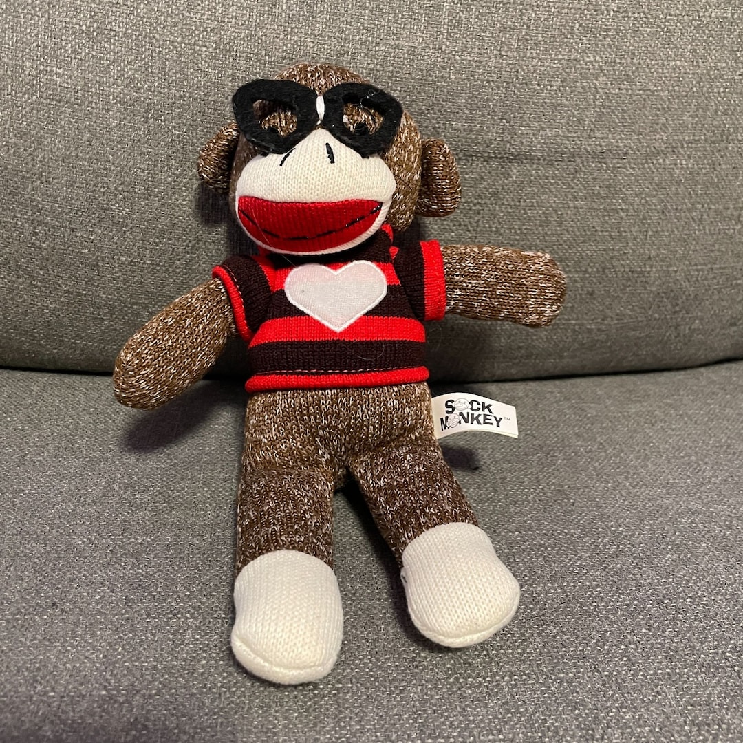 Dan Dee Sock Monkey 10 Stuffed Plush Striped Shirt - Etsy