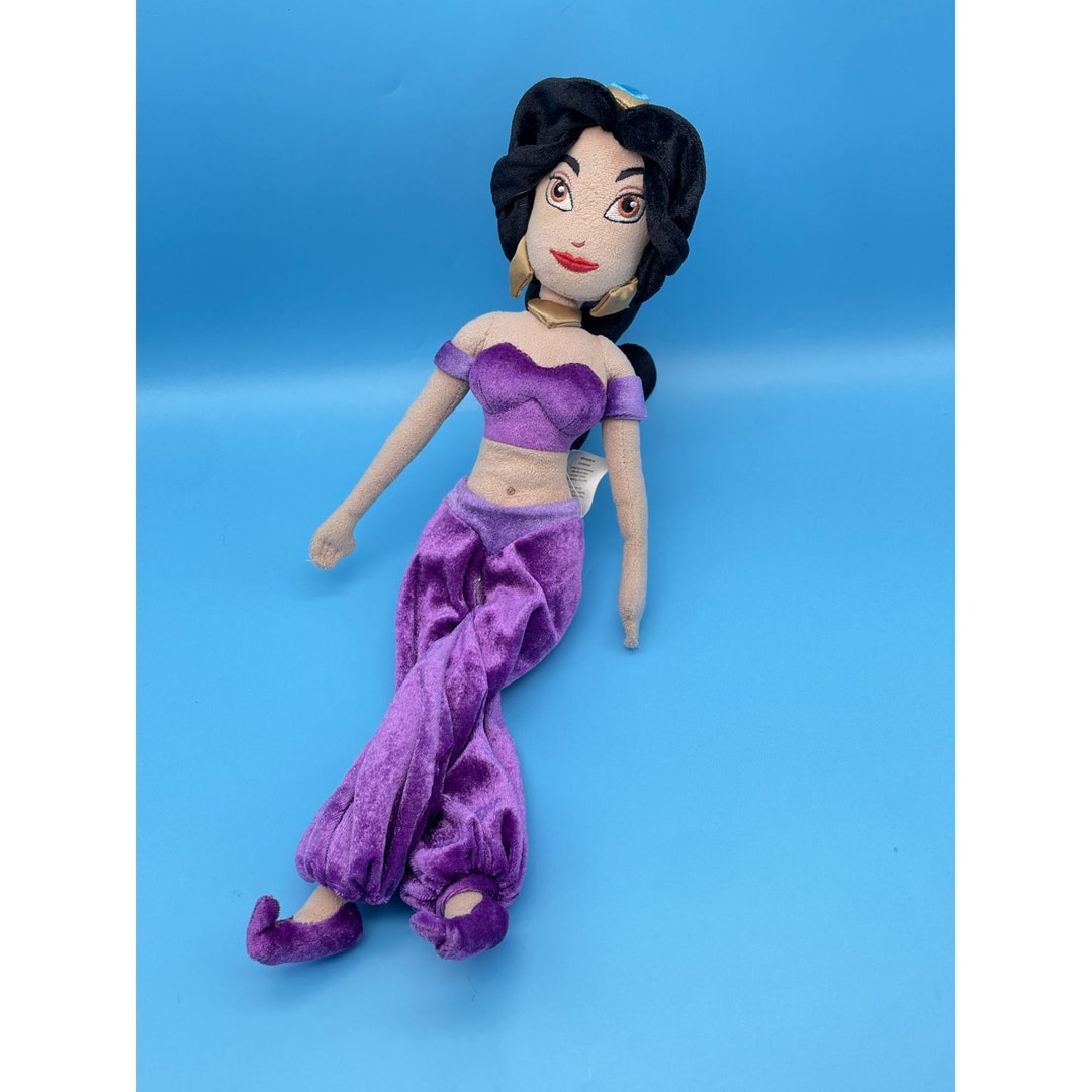 Disney Store Princess Jasmine Aladdin 16" Stuffed Plush Doll Toy Purple ...