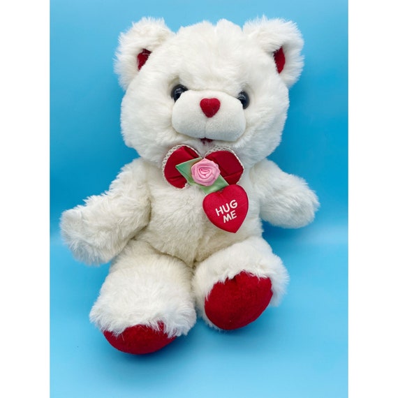 Vintage Fairview Hug Me Teddy Bear Plush 18 Red White - Etsy