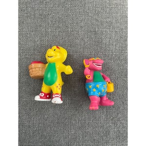 Vintage Beach Barney the Purple Dinosaur & BJ Apple Basket Figures 1998 ...