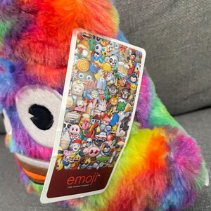 Emoji Smiling Pile of Poop Coin Bank 9" Rainbow Tie Dye Plush Neon ...