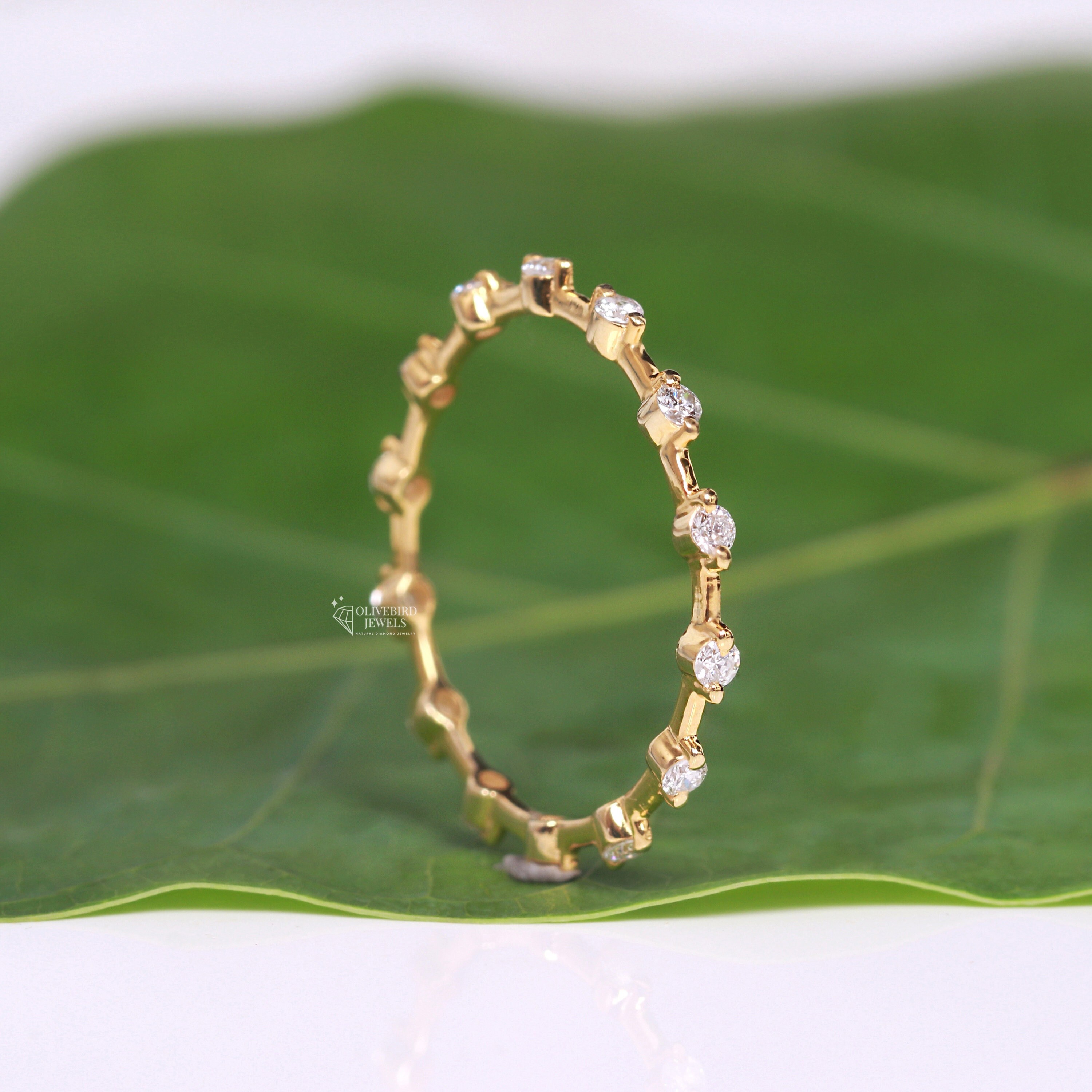 Floating Bubble Diamond Wedding Band, 1.60MM Round Natural Diamond Band ...