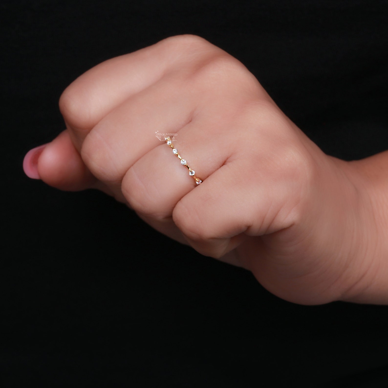 Floating Bubble Diamond Wedding Band, 1.60MM Round Natural Diamond Band ...