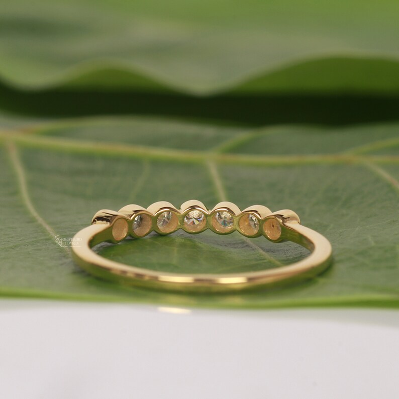 Floating Bubble Anniversary Band, Half Eternity Band, 14k Solid Gold ...