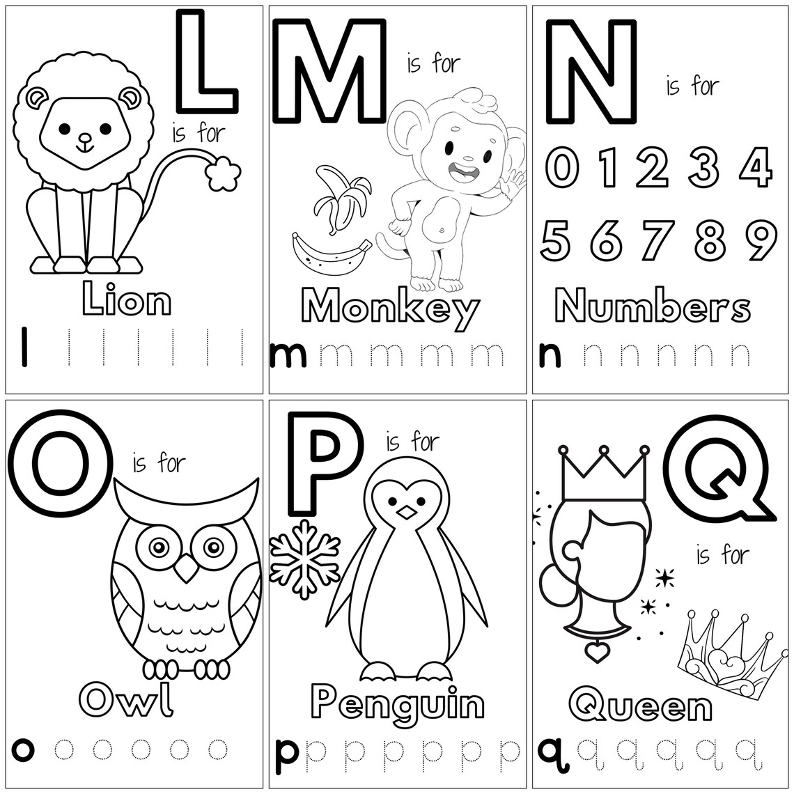 Printable Alphabet Coloring Pages, From A to Z, 26 Pages - Instant ...