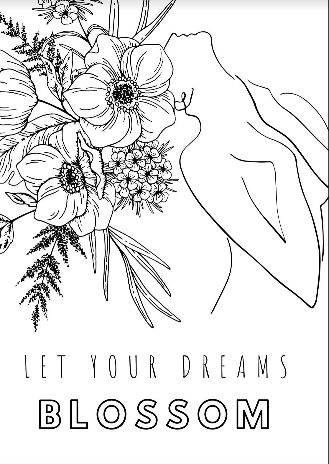 51 Flower Coloring Book Pages, a Motivational Quotes Coloring Book ...