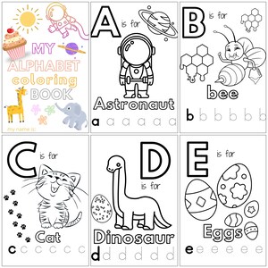 Printable Alphabet Coloring Pages, From A to Z, 26 Pages - Instant ...