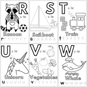 Printable Alphabet Coloring Pages, From A to Z, 26 Pages - Instant ...