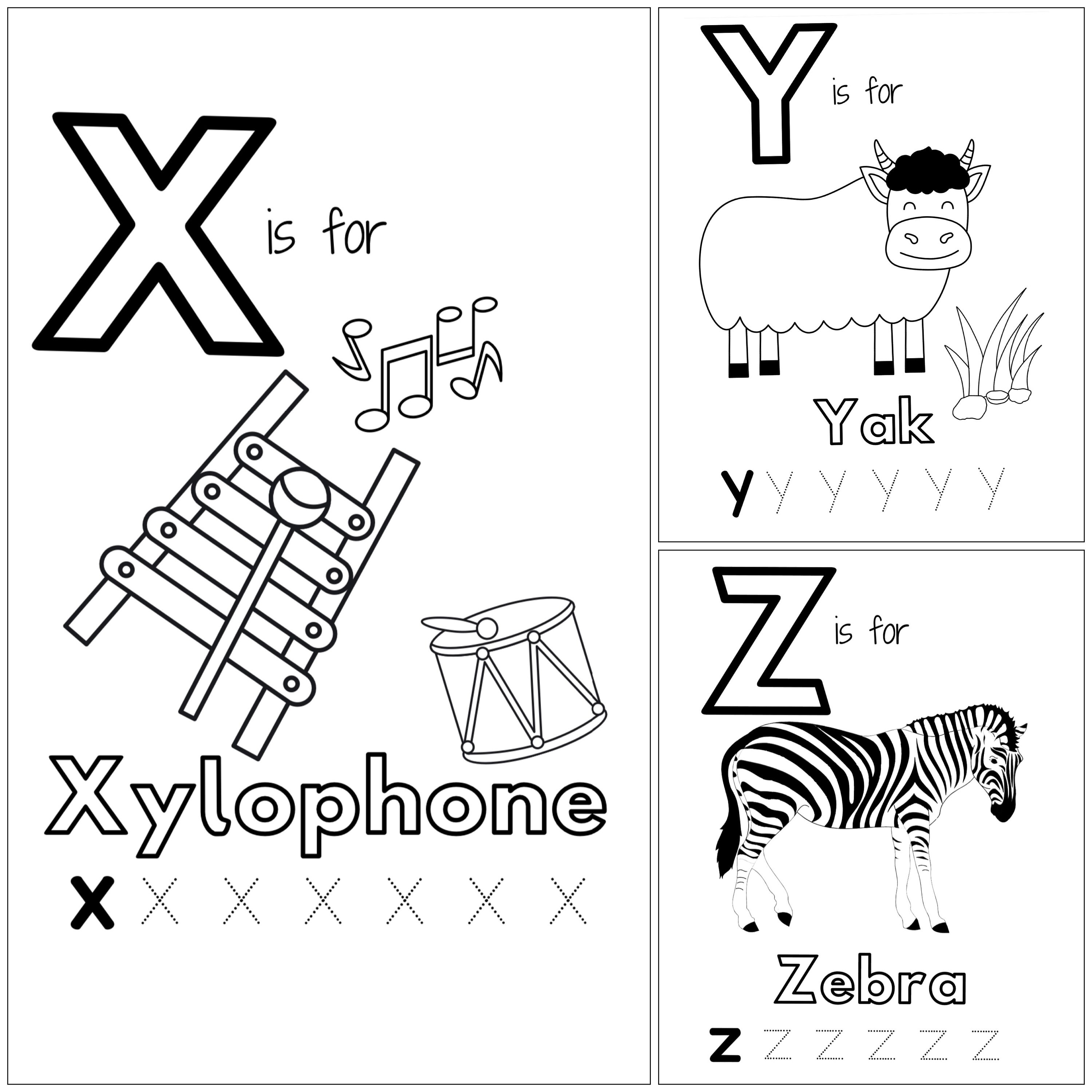 Printable Alphabet Coloring Pages, From A to Z, 26 Pages - Instant ...