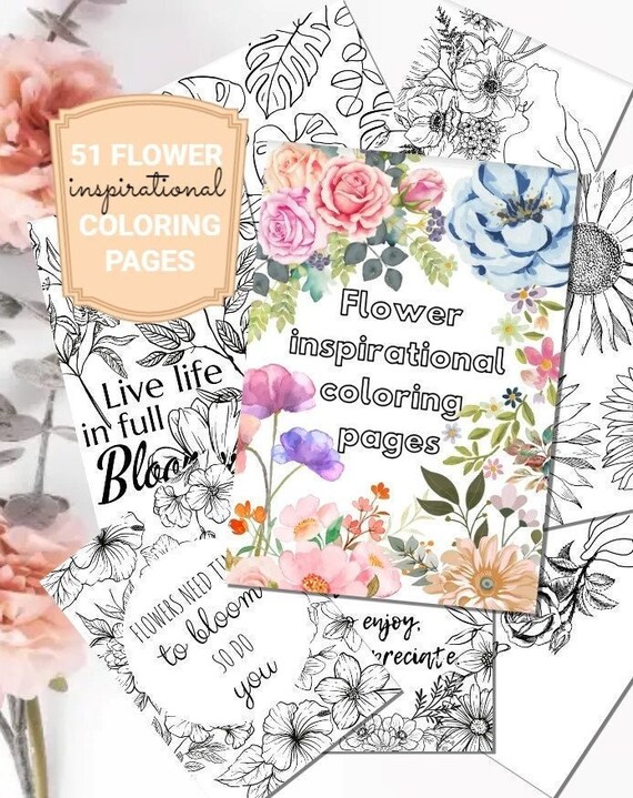 Inspirational Flower Coloring Pages