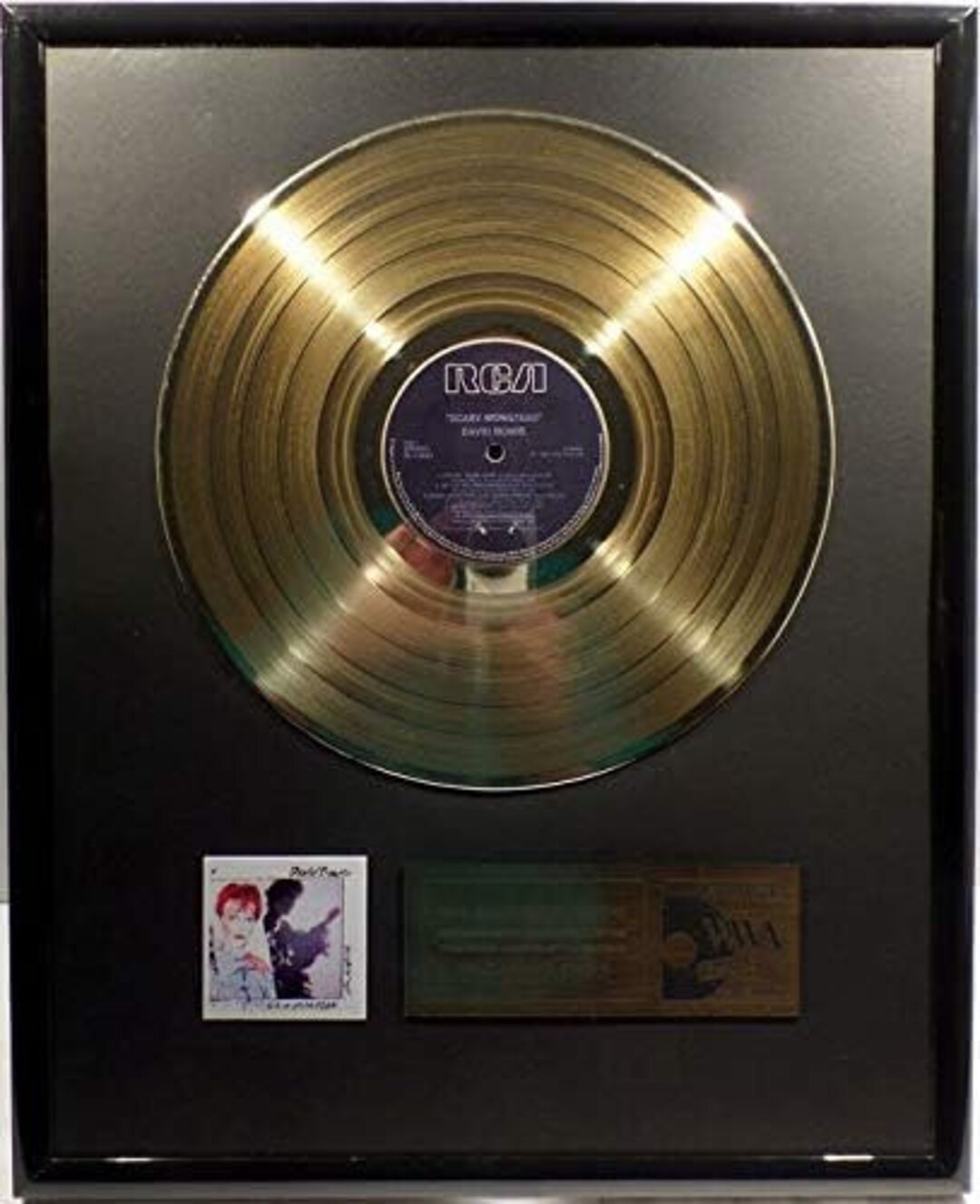 Collage With David Bowie - Scary Monsters Gold Record Gold Record - Etsy