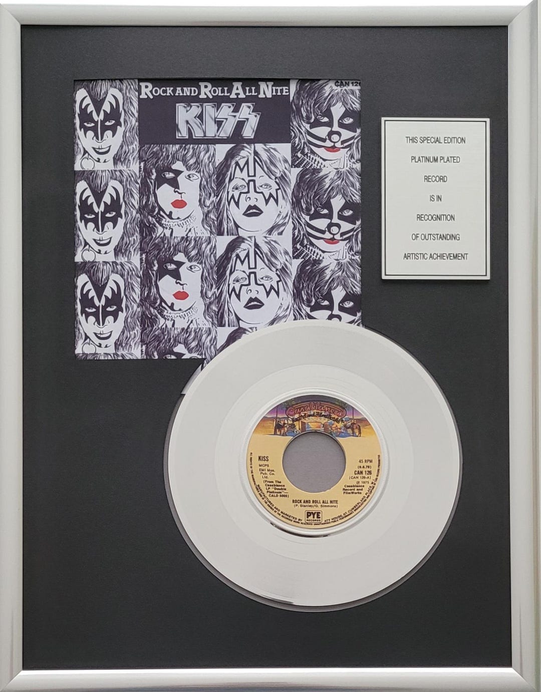 KISS- Rock N Roll All Night Single Collage With Silver / Gold Record ...