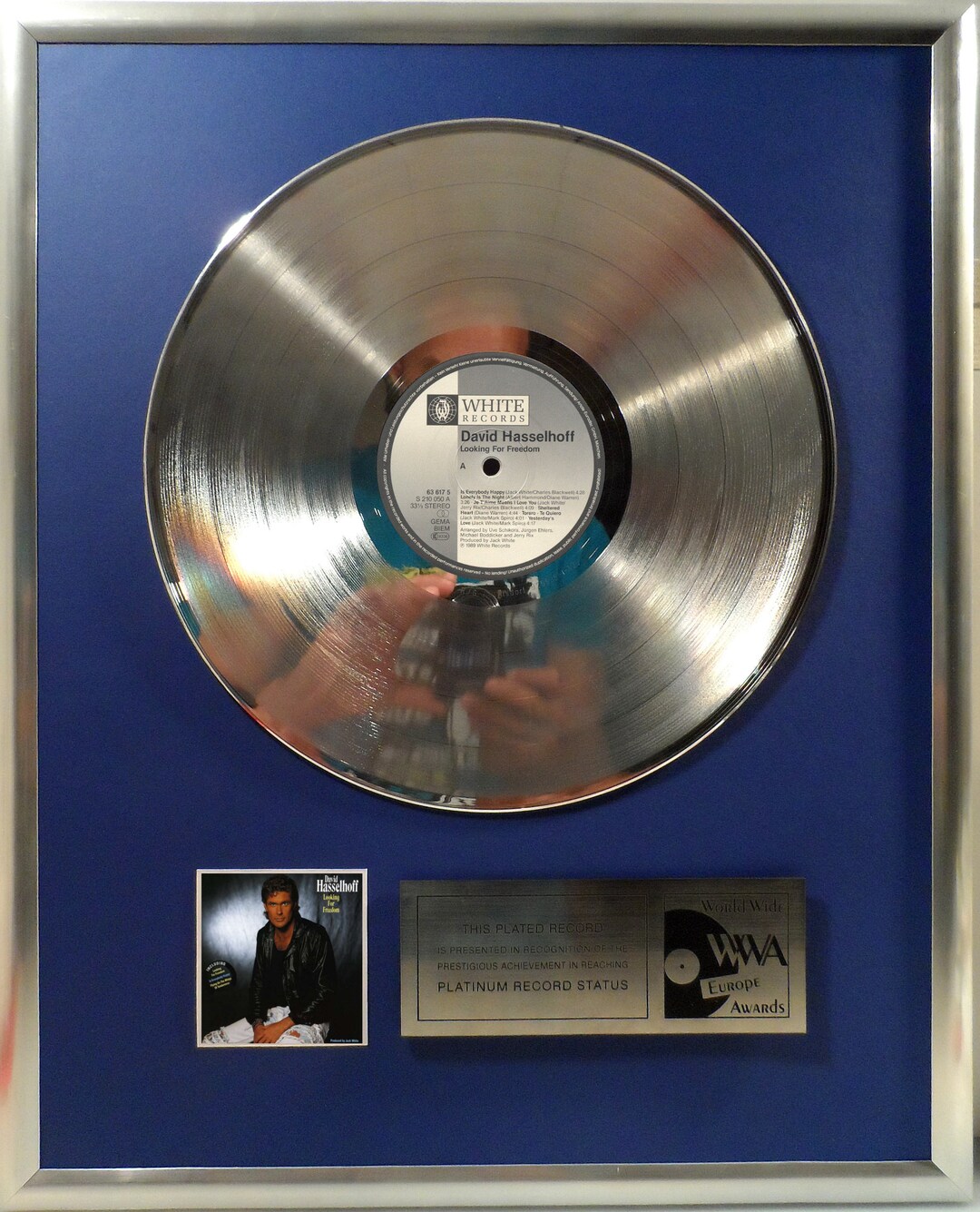 Collage With David Hasselhoff Looking for Freedom Silver / Gold Record ...