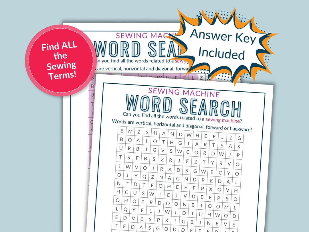 Sewing Machine Word Search Puzzle: Fun Activity (digital Download) - Etsy