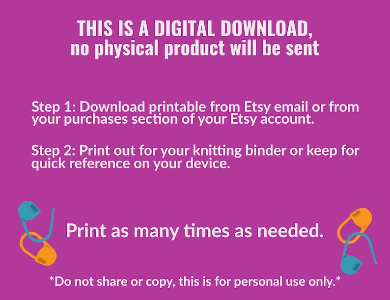 Knitting Terms & Abbreviations Guide (printable PDF) - Etsy