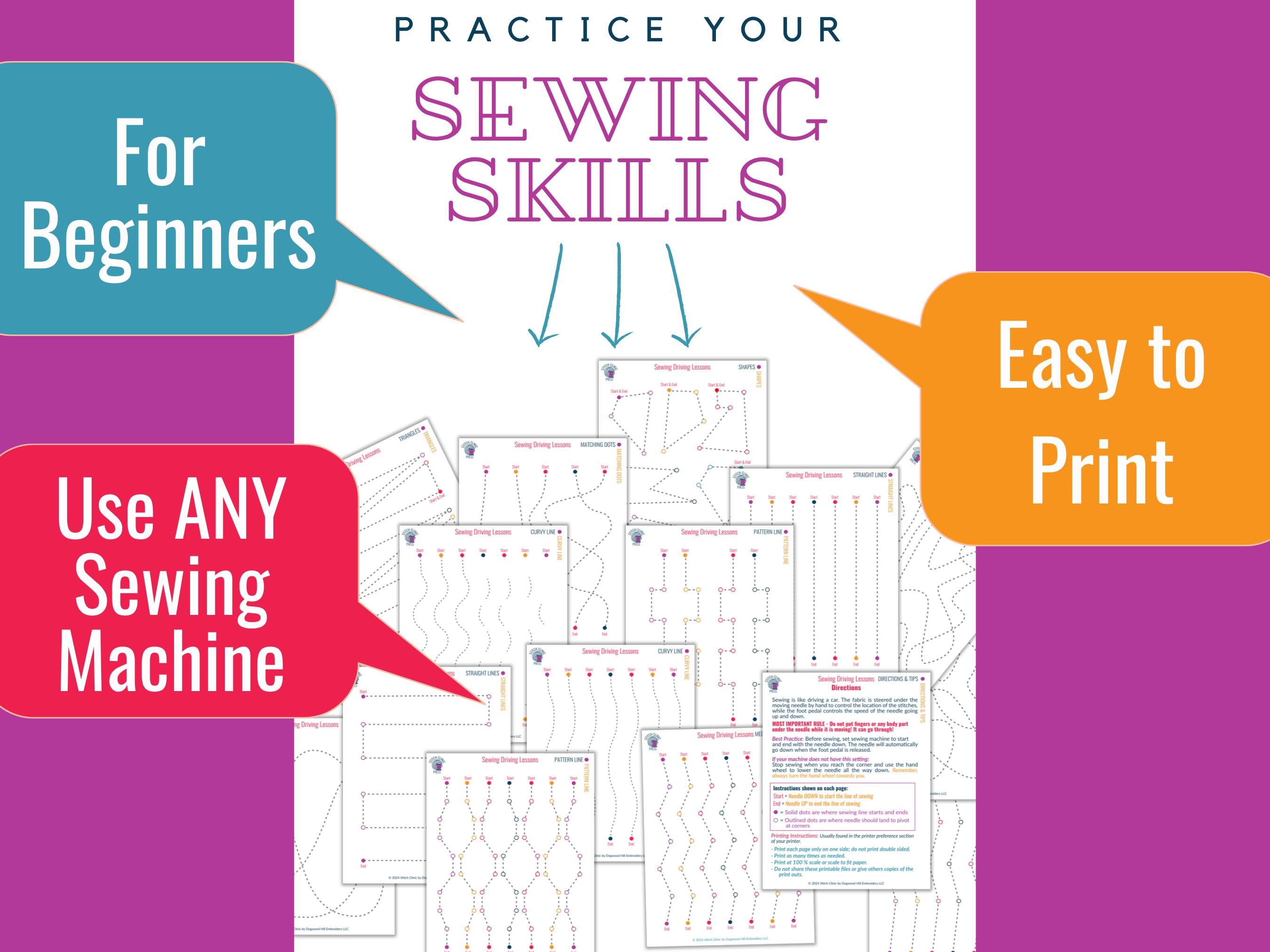 Sewing Machine Practice Sheets | Beginner Sewist / Sewer | Teach Kids ...