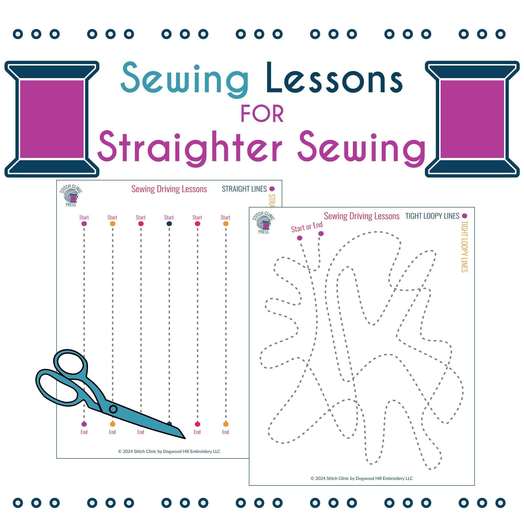 Sewing Machine Practice Sheets: Stitching Skills Builder (PDF) - Etsy