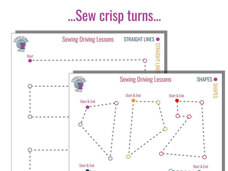 Sewing Machine Practice Sheets | Beginner Sewist / Sewer | Teach Kids to Sew | Print Unlimited ...