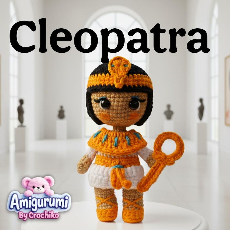 Cleopatra Crochet Pattern (PDF) – Easy Egyptian Doll Keychain ...