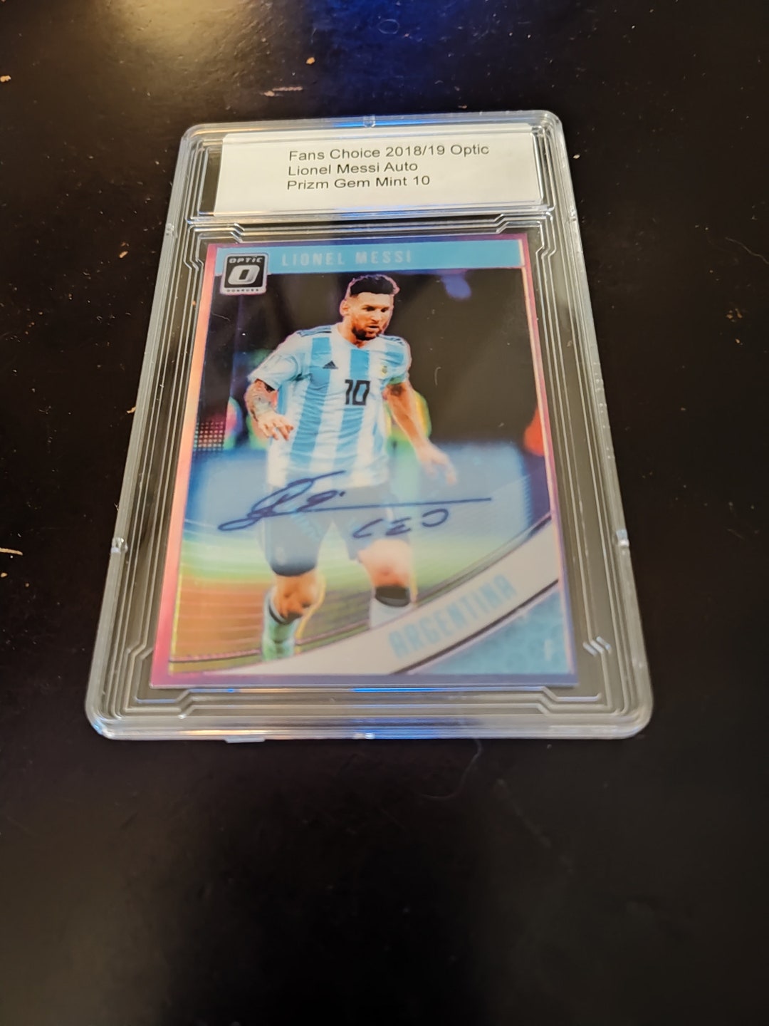 2018/19 Optic Lionel Messi Auto Prizm Gem Mint 10 Auto Facsimile ...