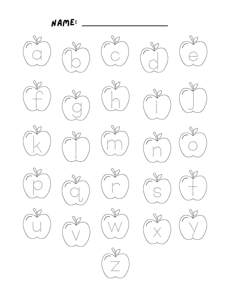Printable Lowercase Tracing Sheet! - Etsy