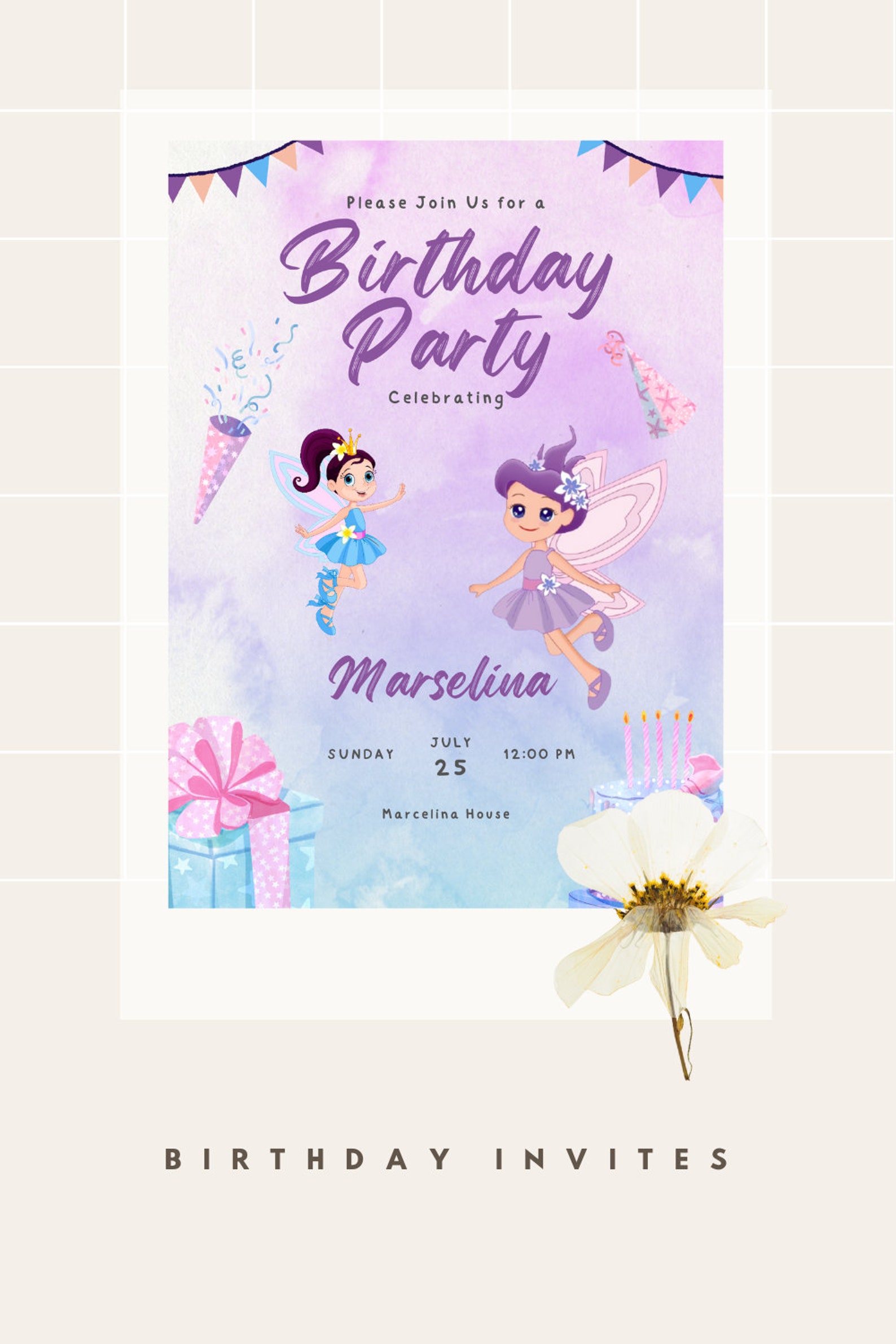 Colorful Playful Kids Birthday Party Invitation Portrait - Etsy