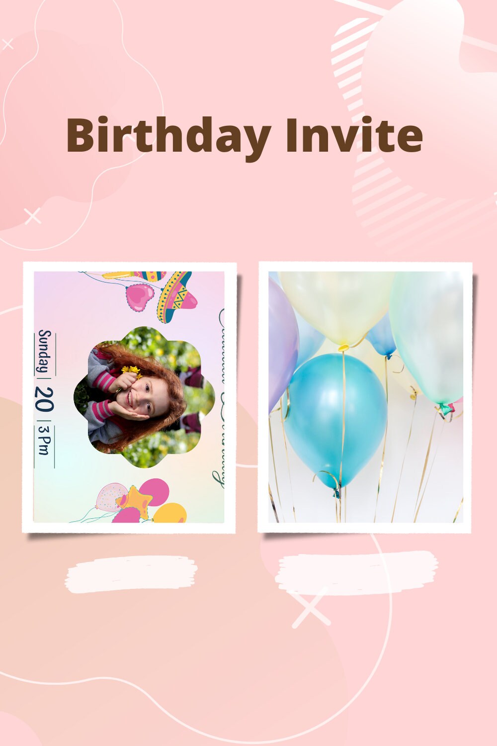 Colorful Illustrated Birthday Invitation Portrait Print Card - Etsy