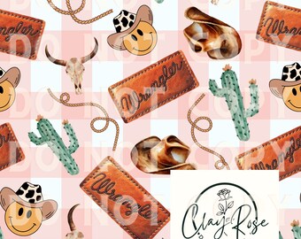 Pink Western Seamless Pattern. Digital Download Only. Png File - Etsy