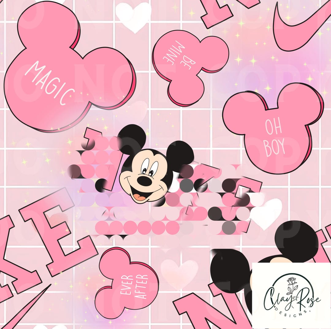Pink Sparkle Mickey Seamless File - Etsy