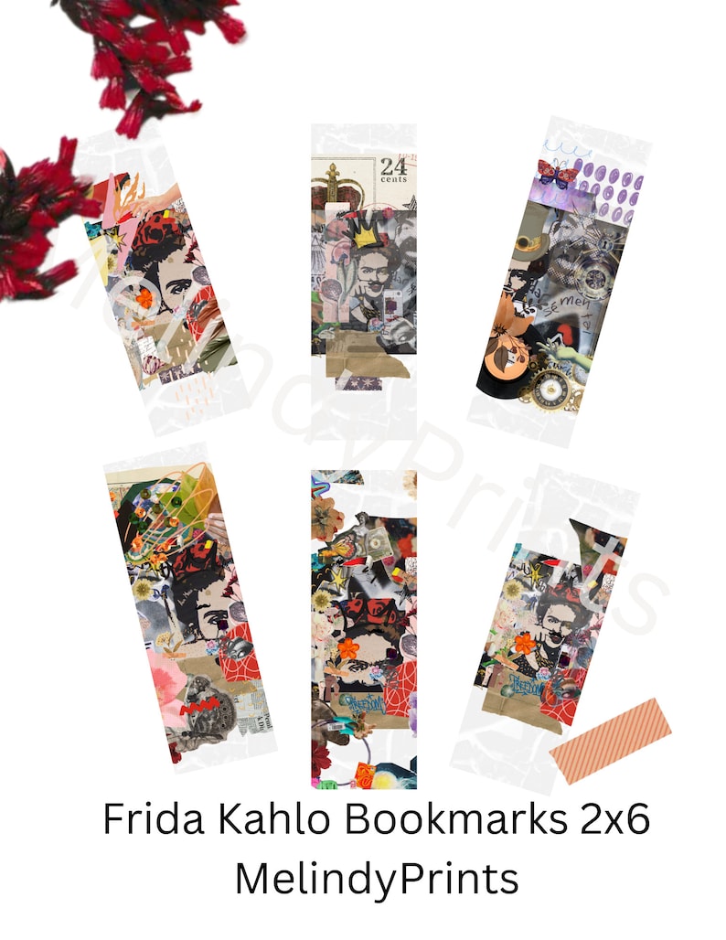Frida Kahlo Bookmarks 2x6 PRINTABLE DOWNLOAD - Etsy