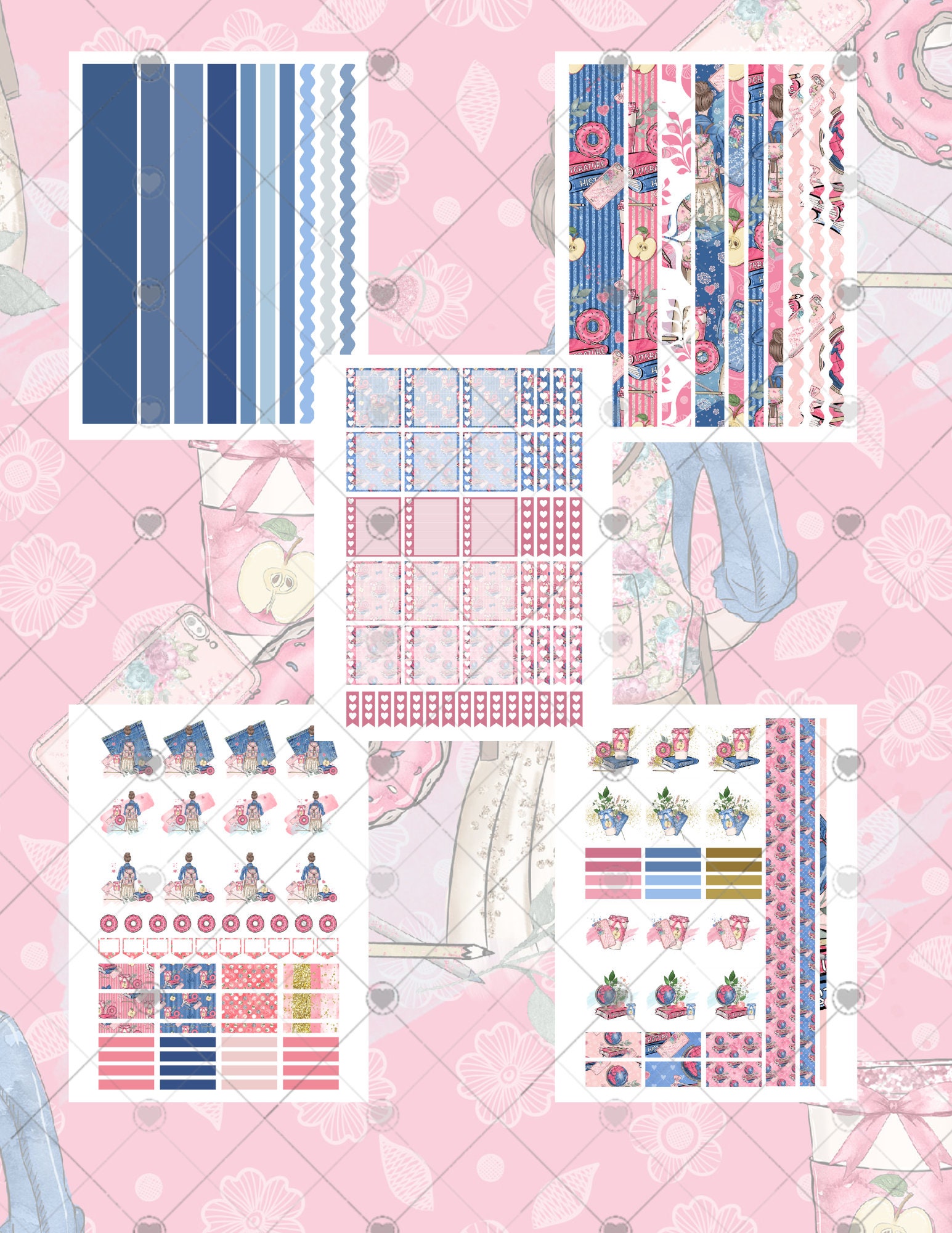 School Days EC Horizontal Planner Stickers! 16 Pages Printable Planner ...